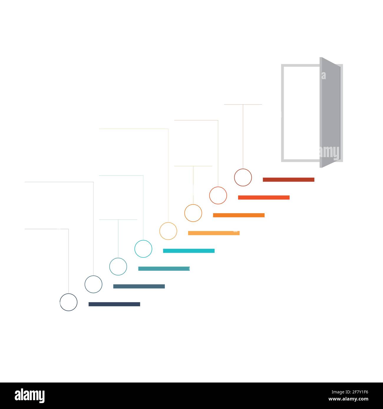 Ladder of success, leading up to an open door. Successful strategy ...