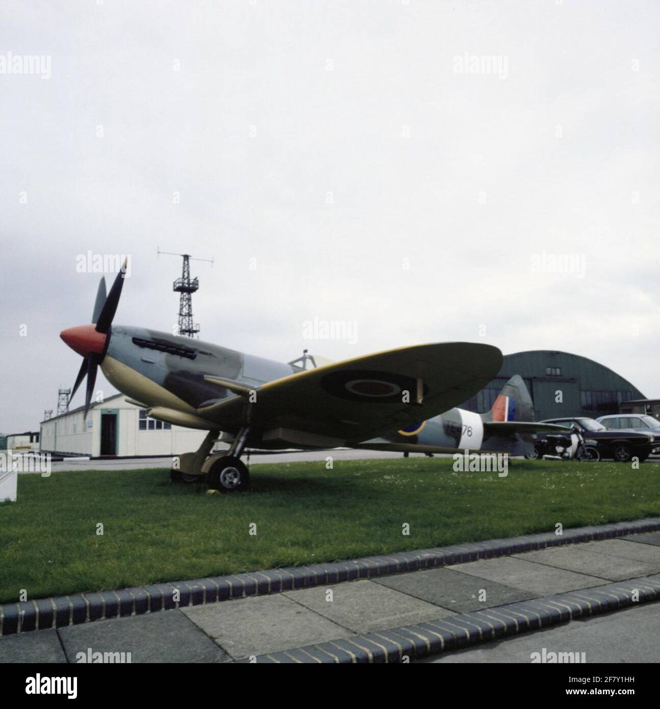 Supermarine Spitfire Mk.16e as a Gate Guard at the RAF flight basis ...