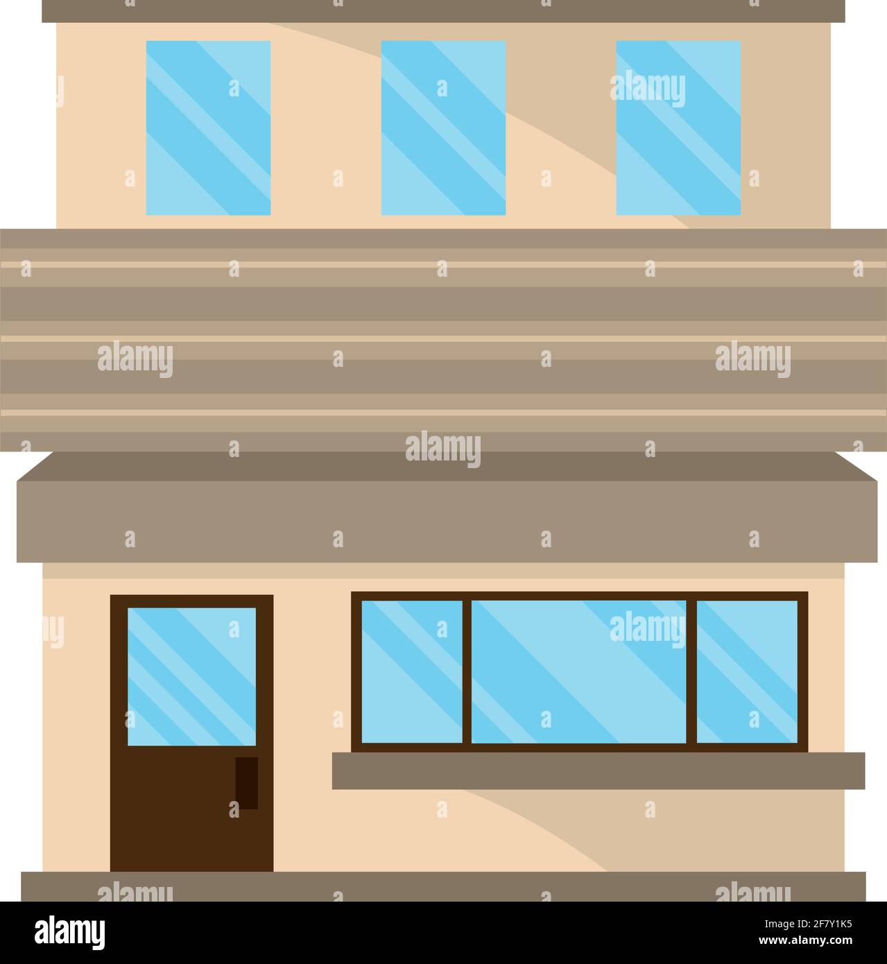 commercial building exterior isolated style Stock Vector Image & Art ...