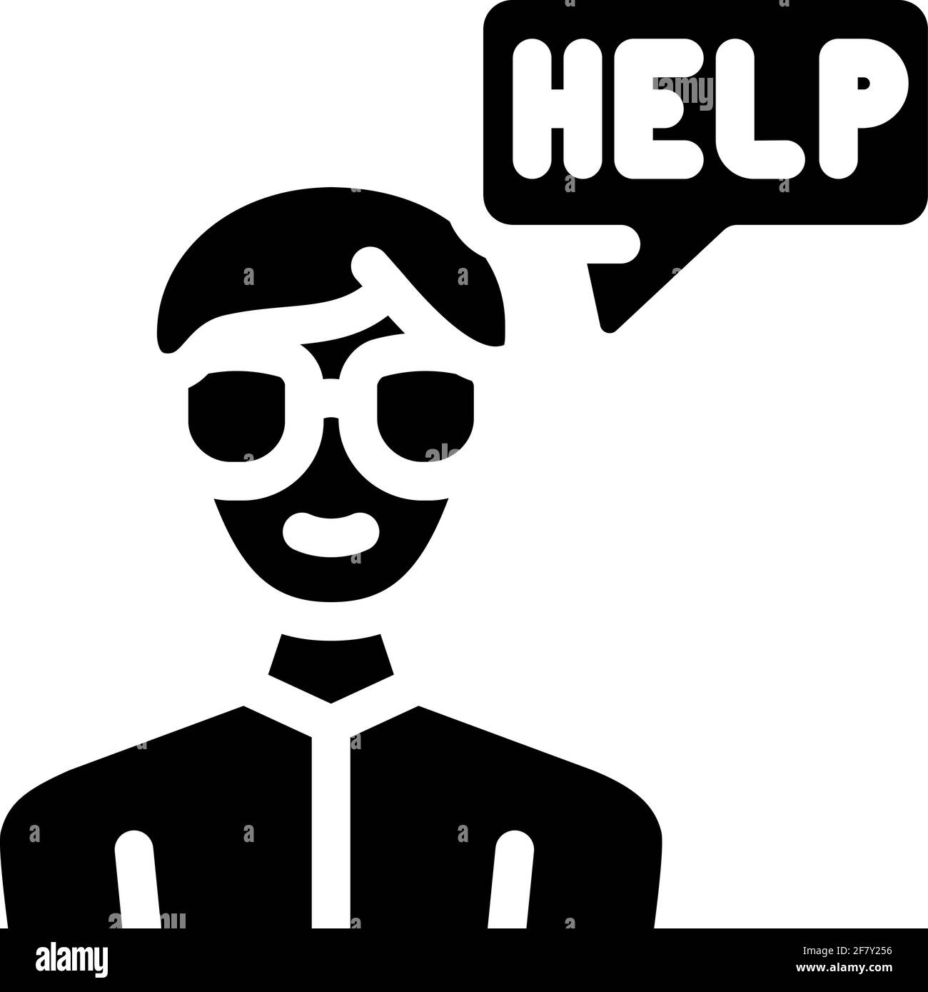 call for help glyph icon vector illustration Stock Vector Image & Art ...