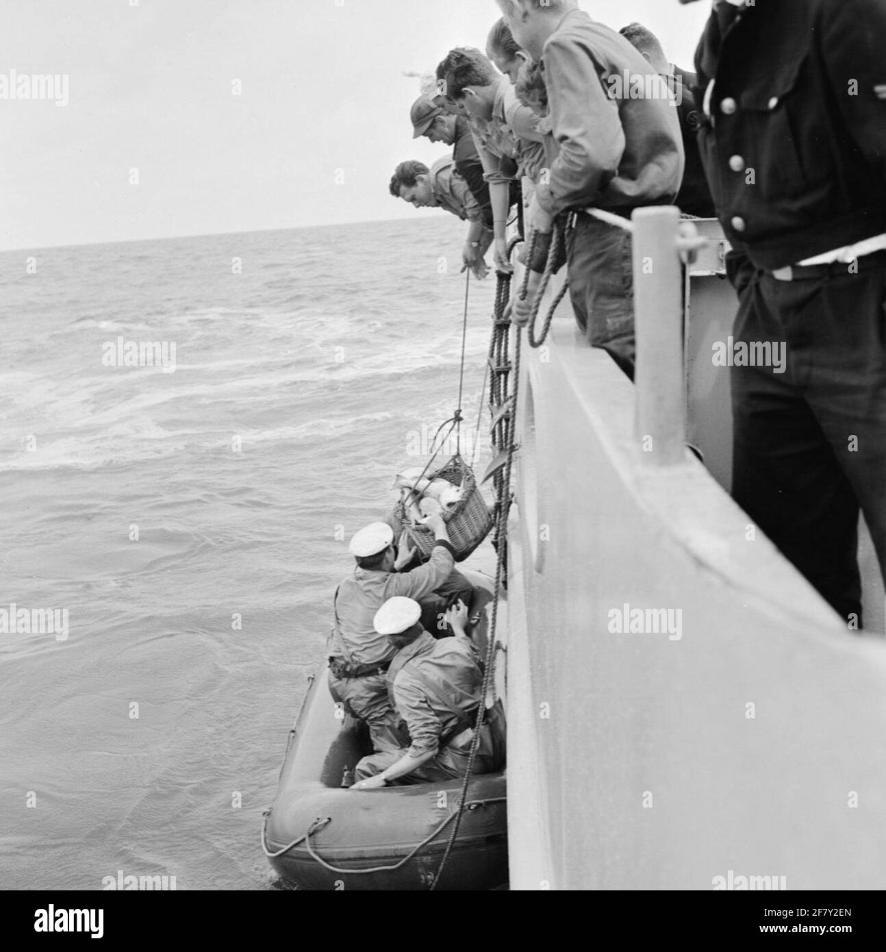 Fishing inspection in the North Sea with the frigate of predator class ...