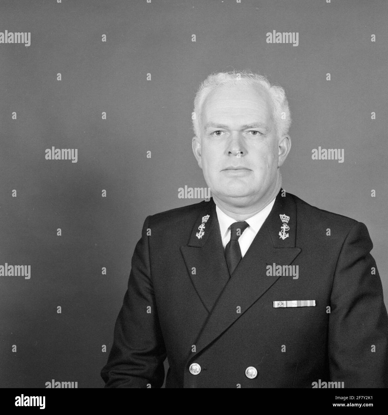 Portrait of the commander of the GW frigate Hr.Ms. Tromp (F 801 ...