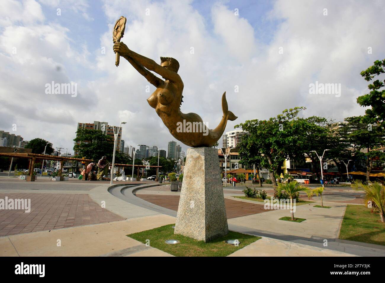 salvador, bahia / brazil - january 17, 2018: mermaid sculpture is seen ...