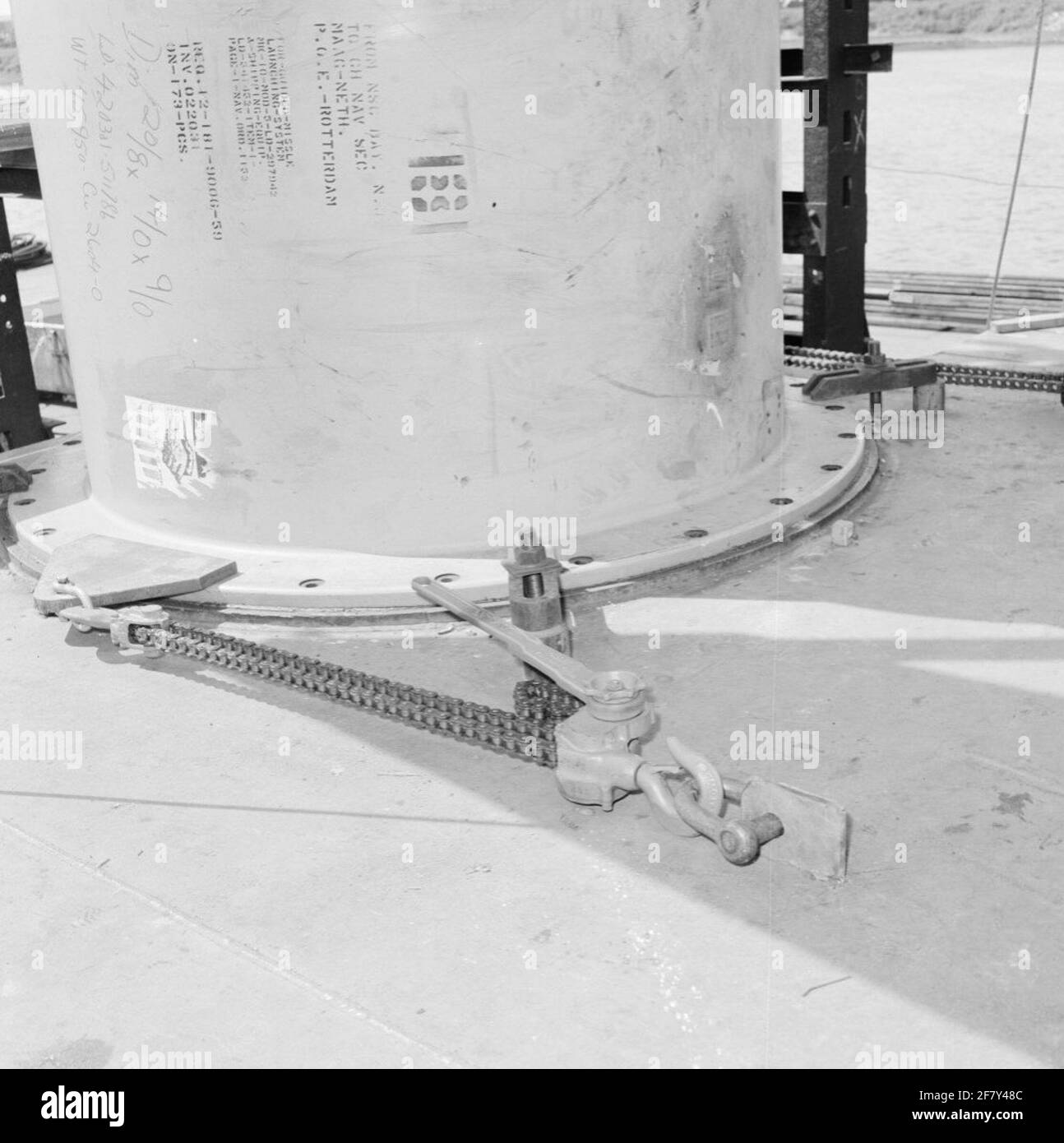 Photo made during the renovation of the cruiser Hr.Ms. The seven ...