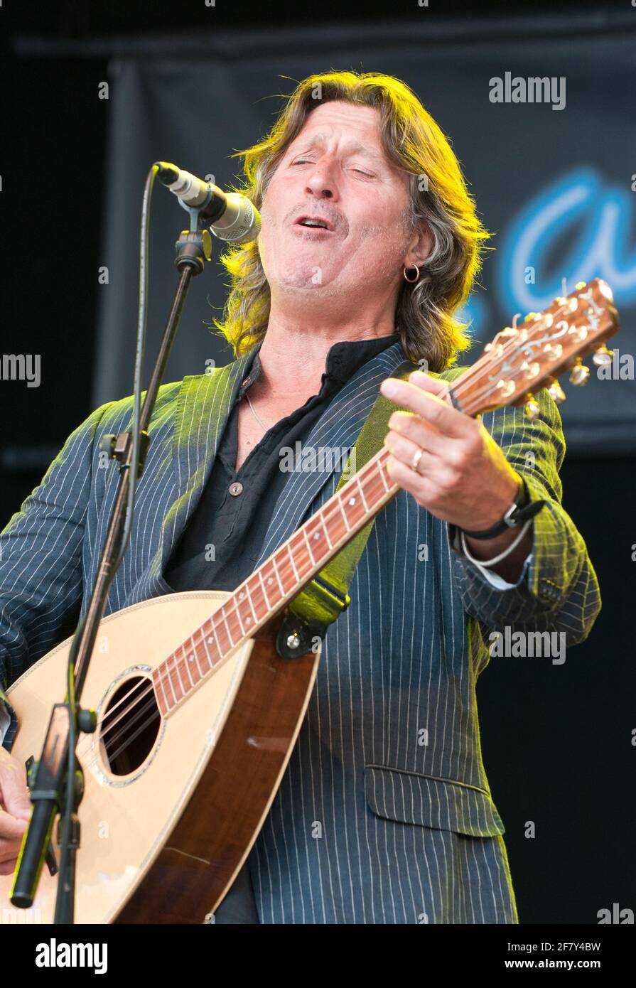 Steve Knightley, Show of Hands performing at the Larmer Tree festival ...