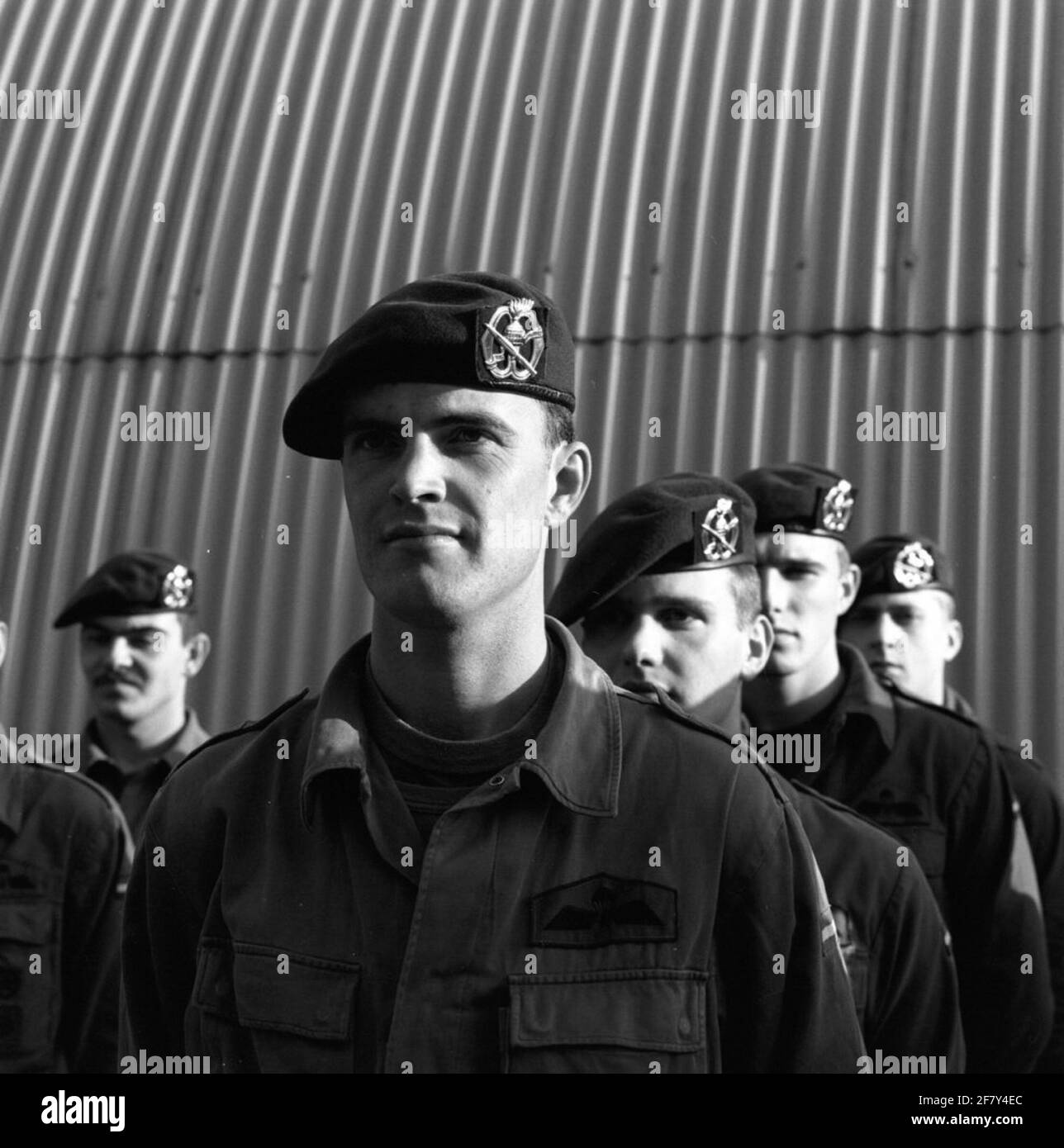 Soldiers of the command troops during an appeal. Conscripts during ...