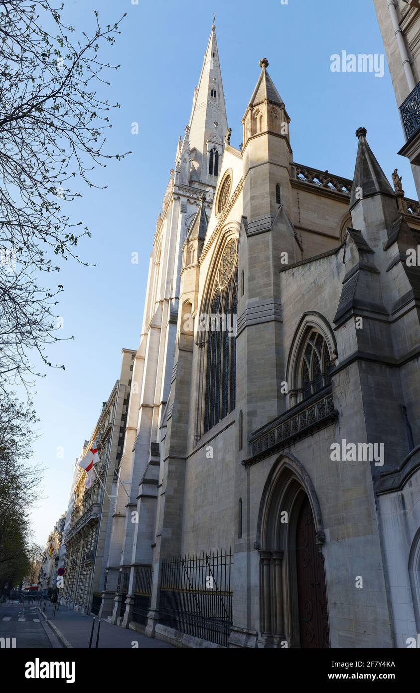 The American Cathedral Church of the Holy Trinity in Paris Stock Photo ...
