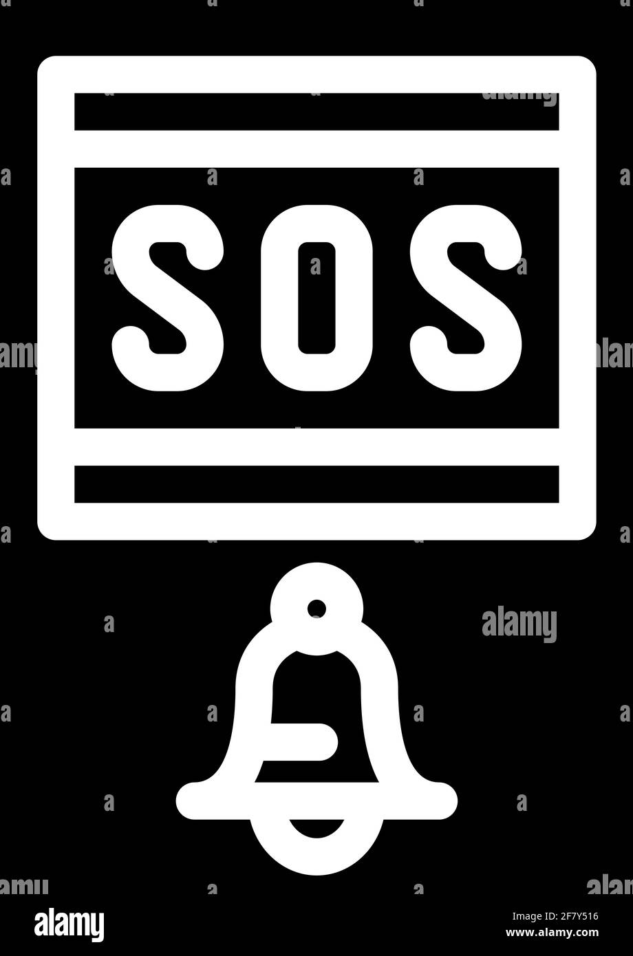 sos button glyph icon vector illustration black Stock Vector Image ...