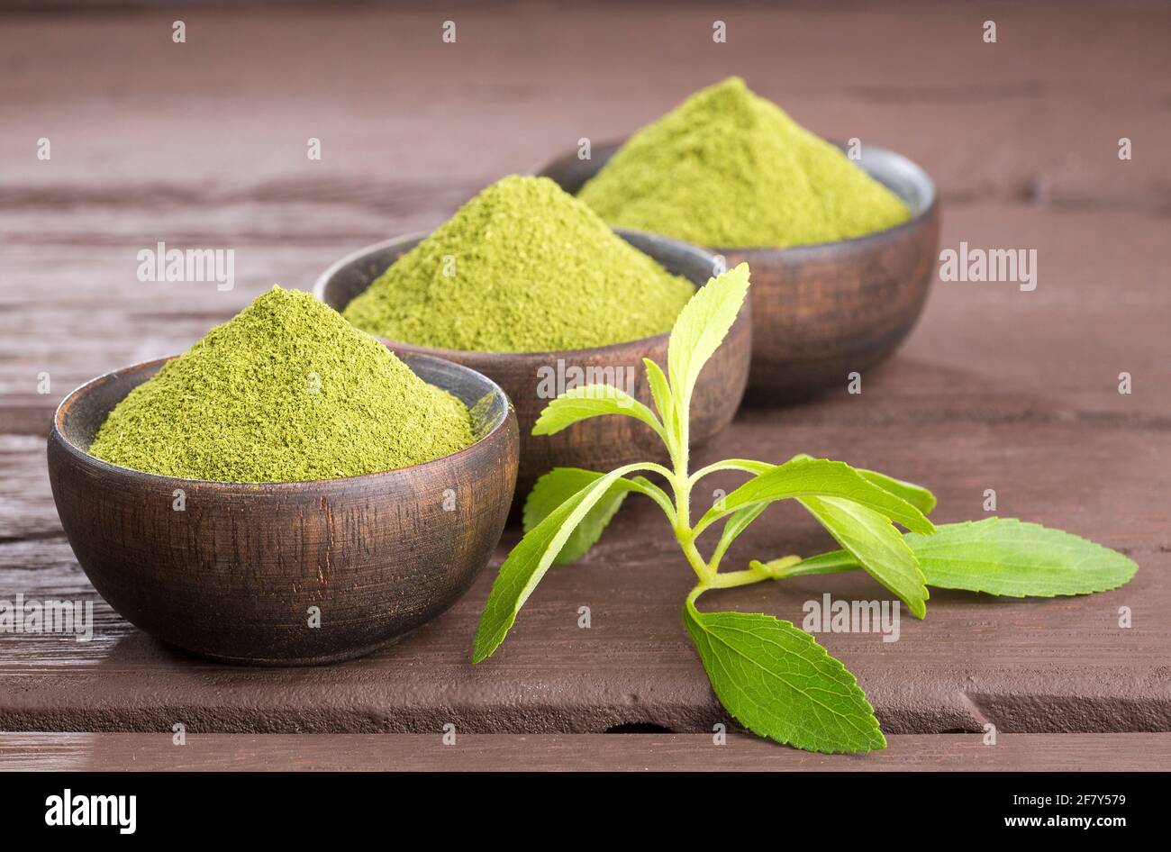 Natural sweetener in powder from stevia plant - Stevia rebaudiana ...