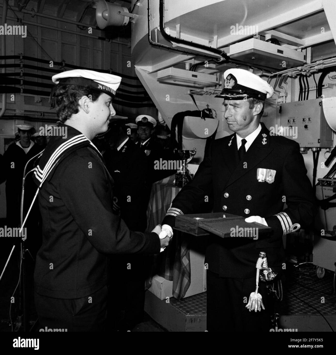Command transfer aboard the Standard Fregat Hr.Ms. Van Kinsbergen. The ...