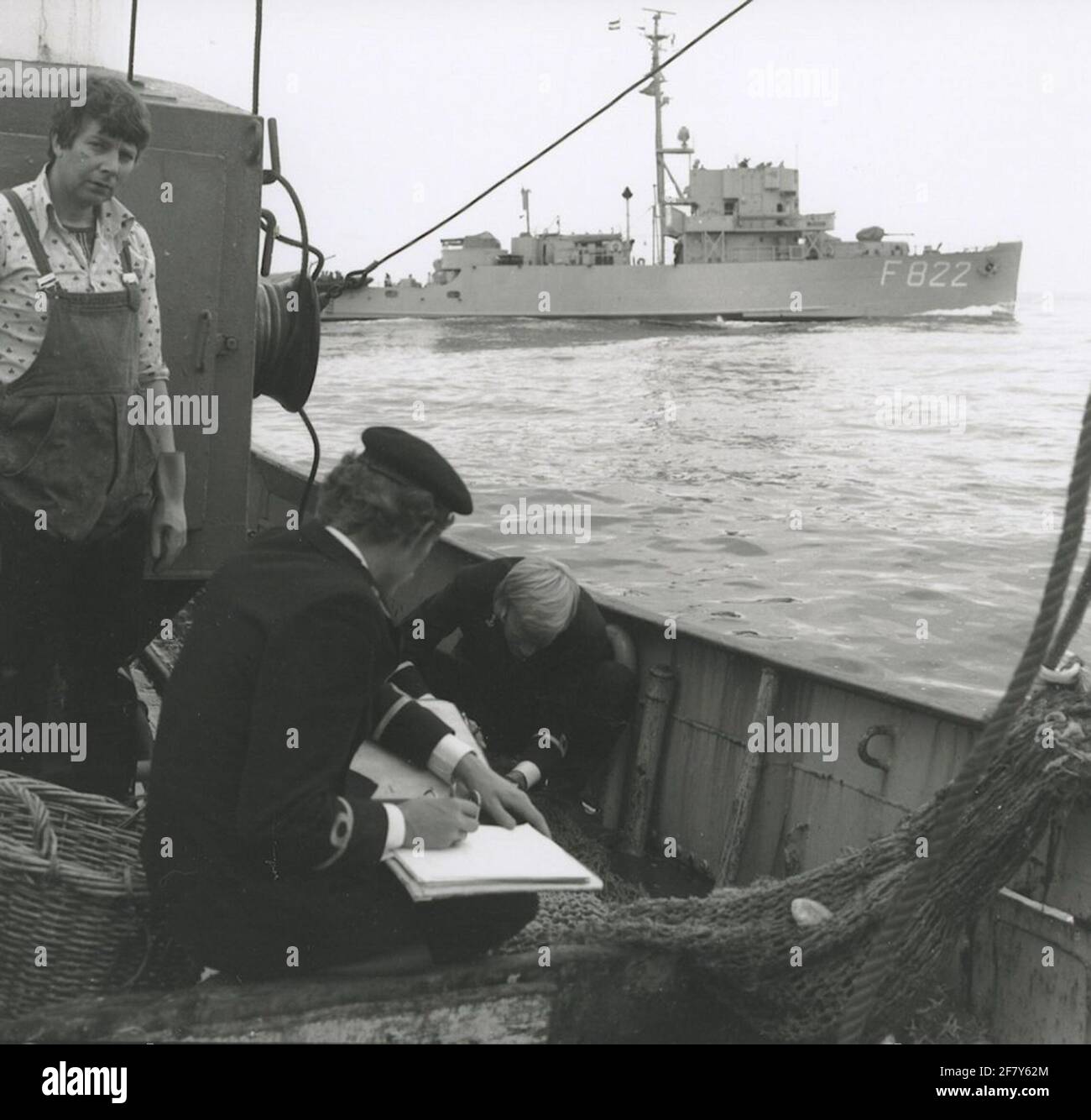 Wolf class Frigate Hr.Ms. Jaguar (1954-1983), during an inspection ...