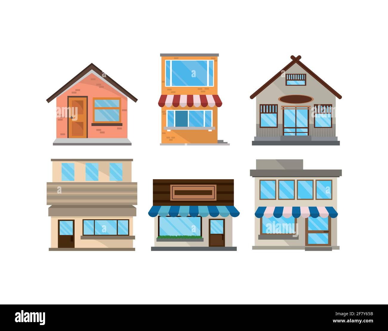 various shops house exterior set Stock Vector Image & Art - Alamy