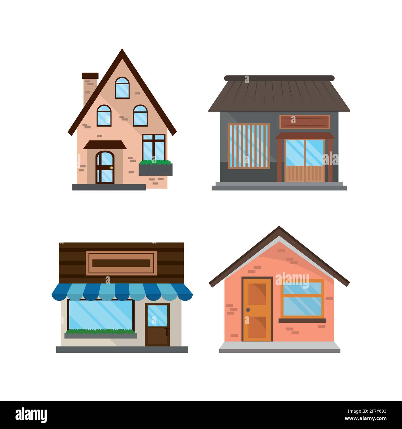 house stores exterior constructions set Stock Vector Image & Art - Alamy