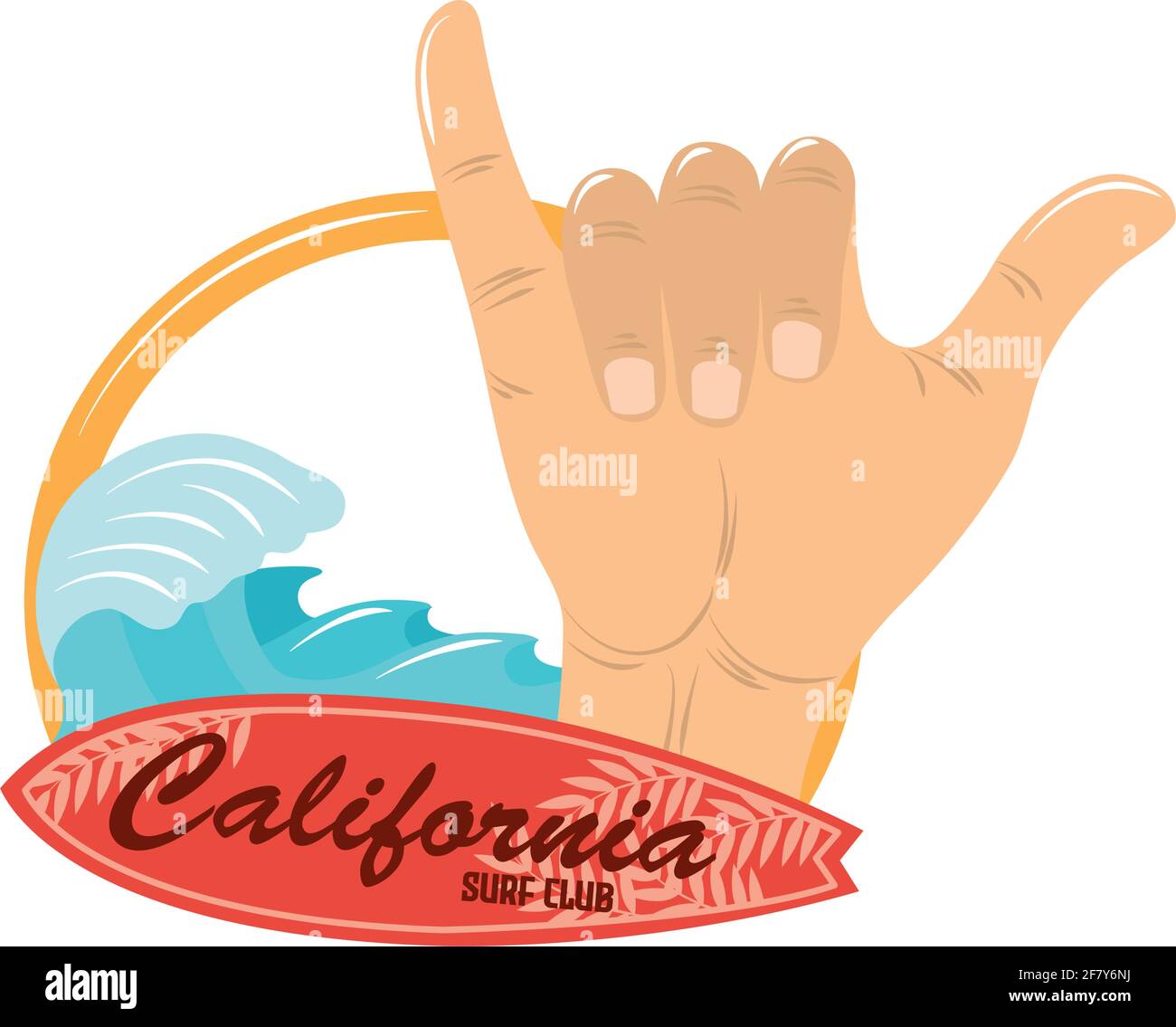 california surf club shaka hand Stock Vector Image & Art - Alamy