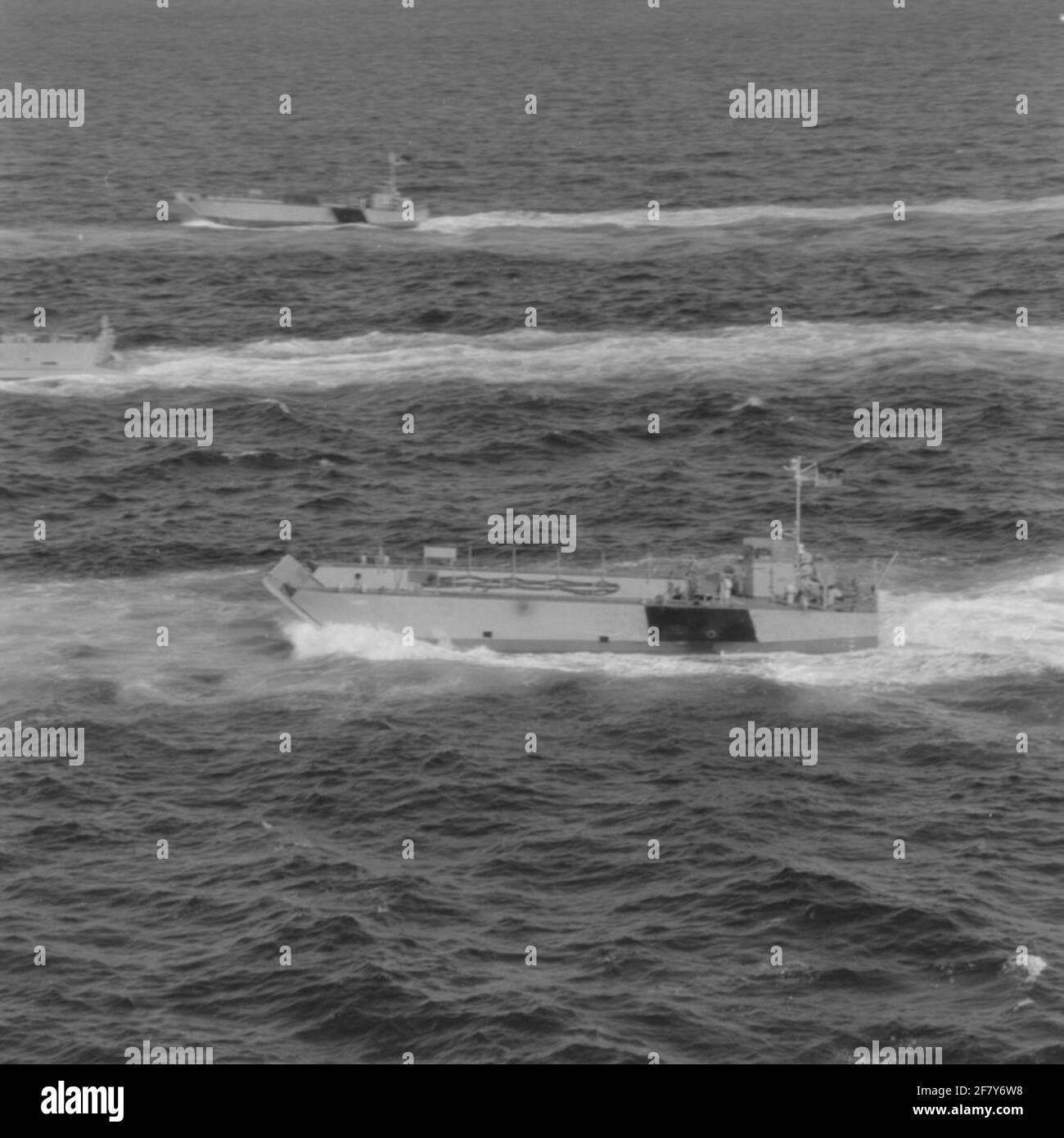 German mine sweeps and landing boats at sea Stock Photo - Alamy