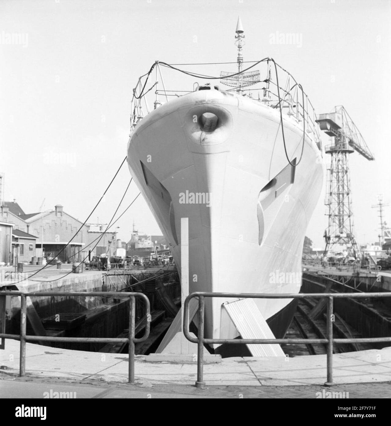 A frigate from the Van Speijk class (1967-1990) in the dock during the ...