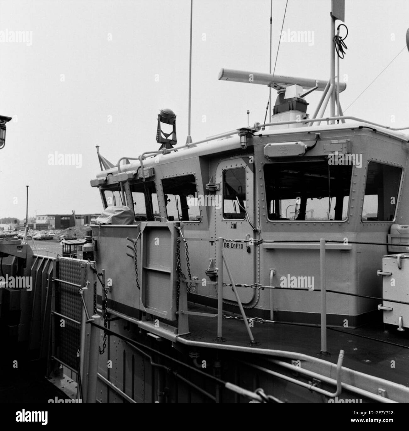 Sein searchlight installation on the bridge roof (placed for the radar ...