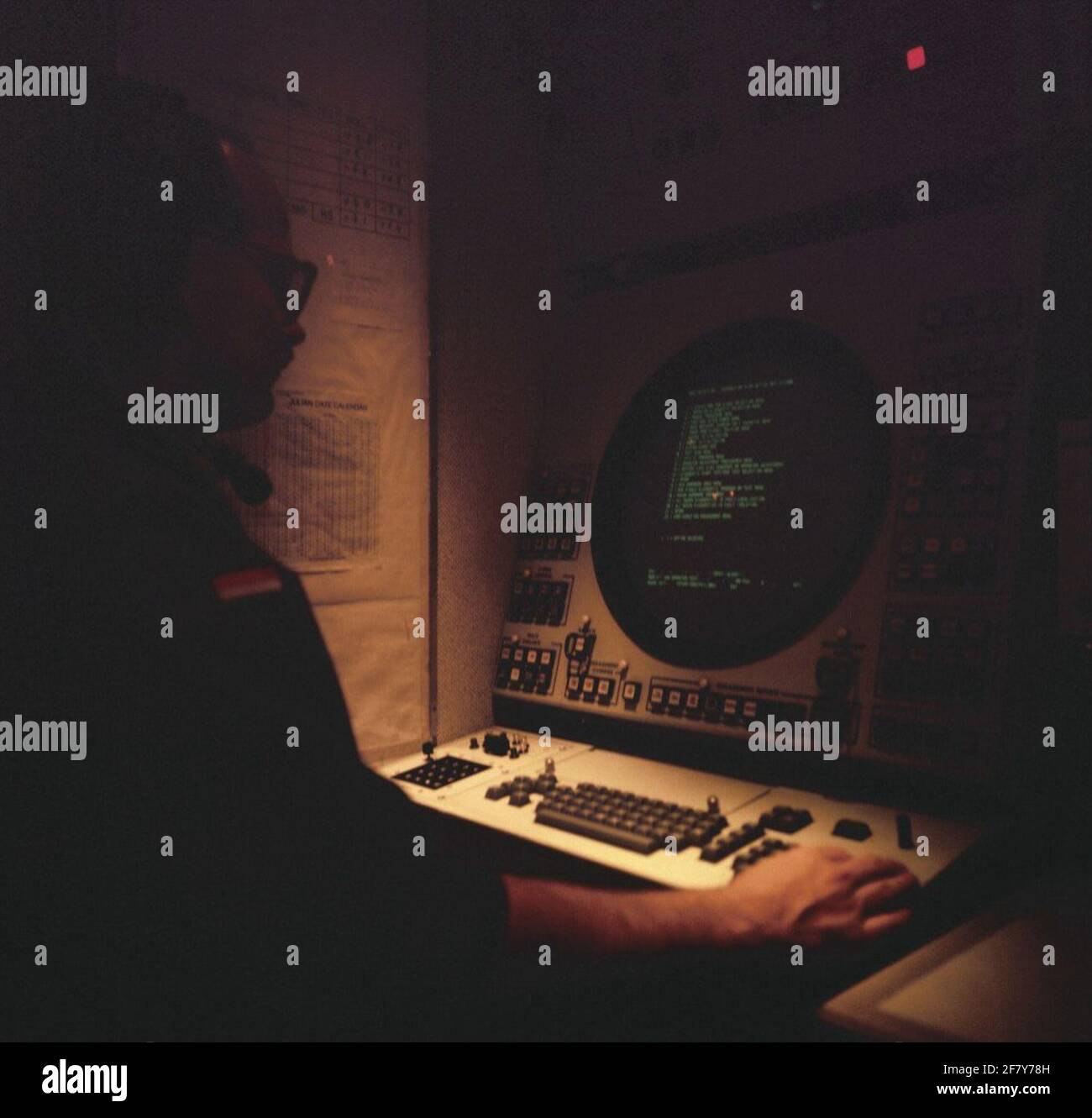 Control panel in the engagement control station (ECS). The ECS is the ...