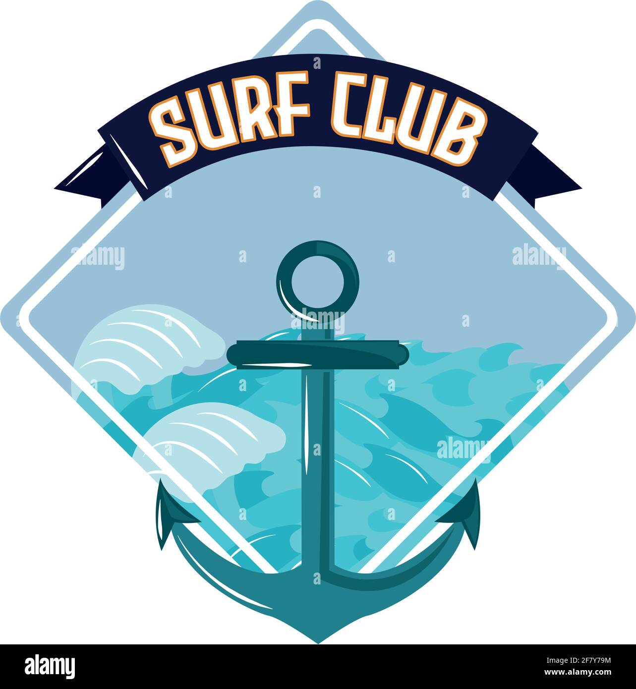 surf club anchor wave patch Stock Vector Image & Art - Alamy