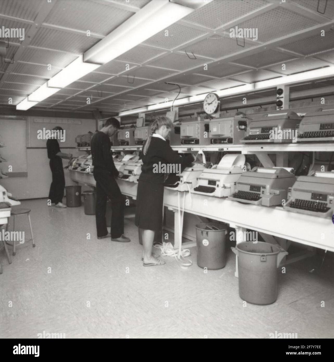 The telex room / telegrafcentrale in war headquarters Bunker AB 014 in ...