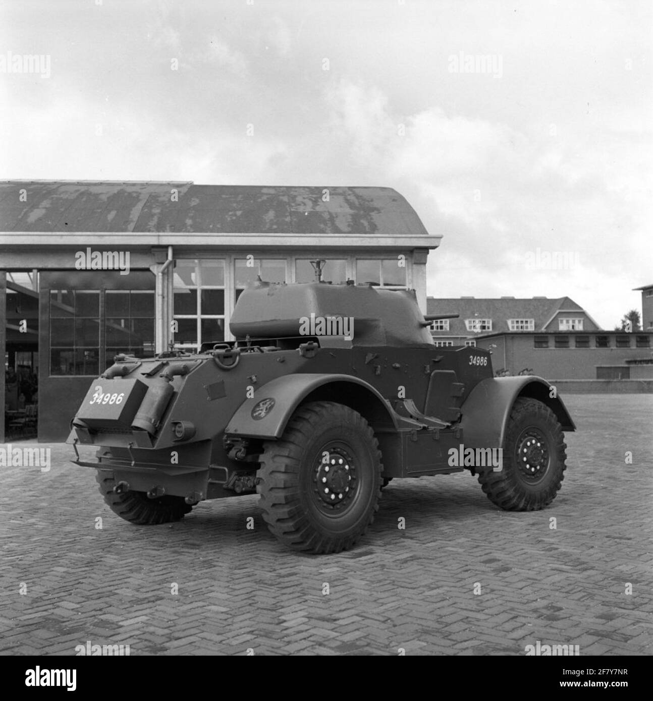A staghound armored wagon. This reconnaissance vehicle, equipped with a ...