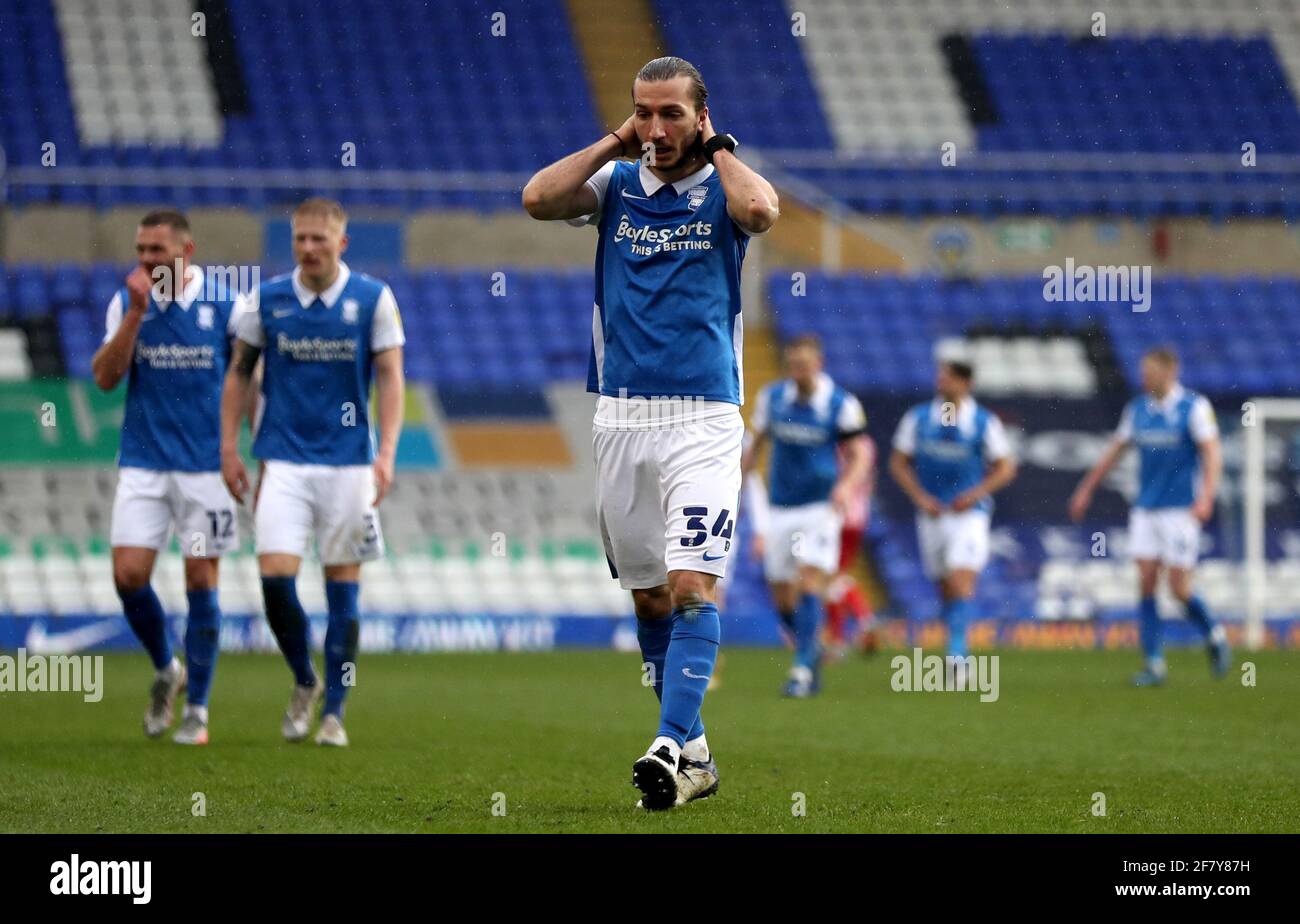 Birmingham City's Ivan Sunjic reacts after the Sky Bet Championship ...