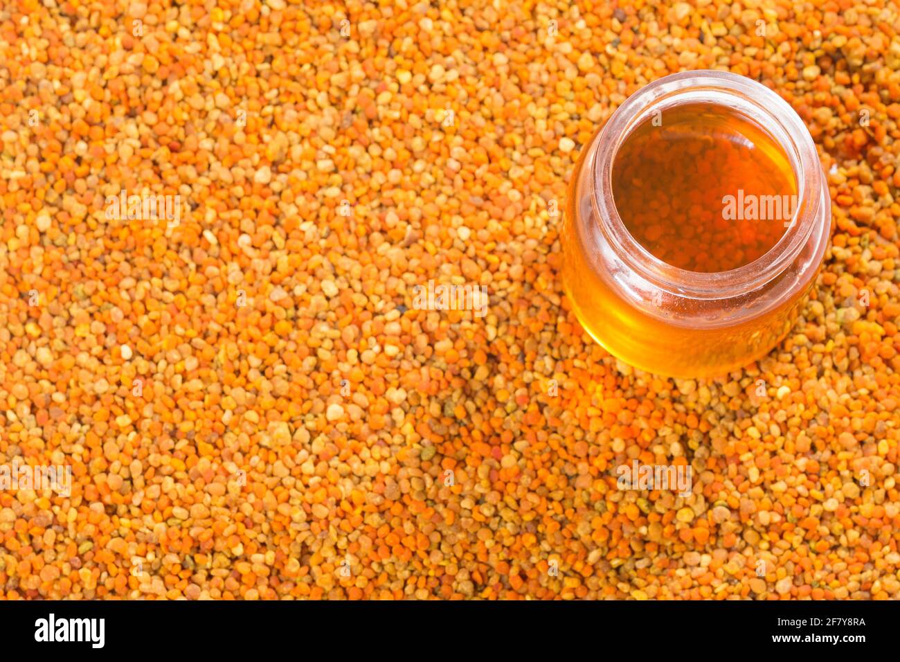 Bee honey and pollen grains - Top view Stock Photo - Alamy