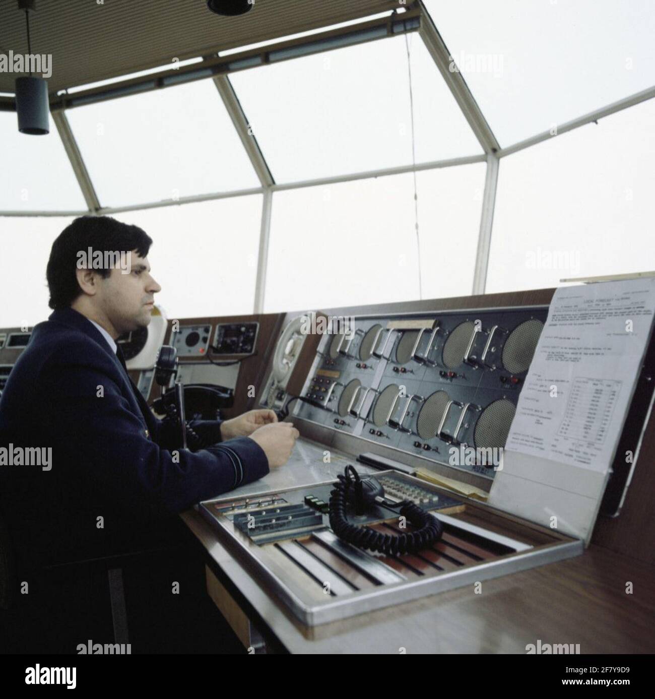 A first lieutenant traffic controller in the Tower of the Twenthe ...