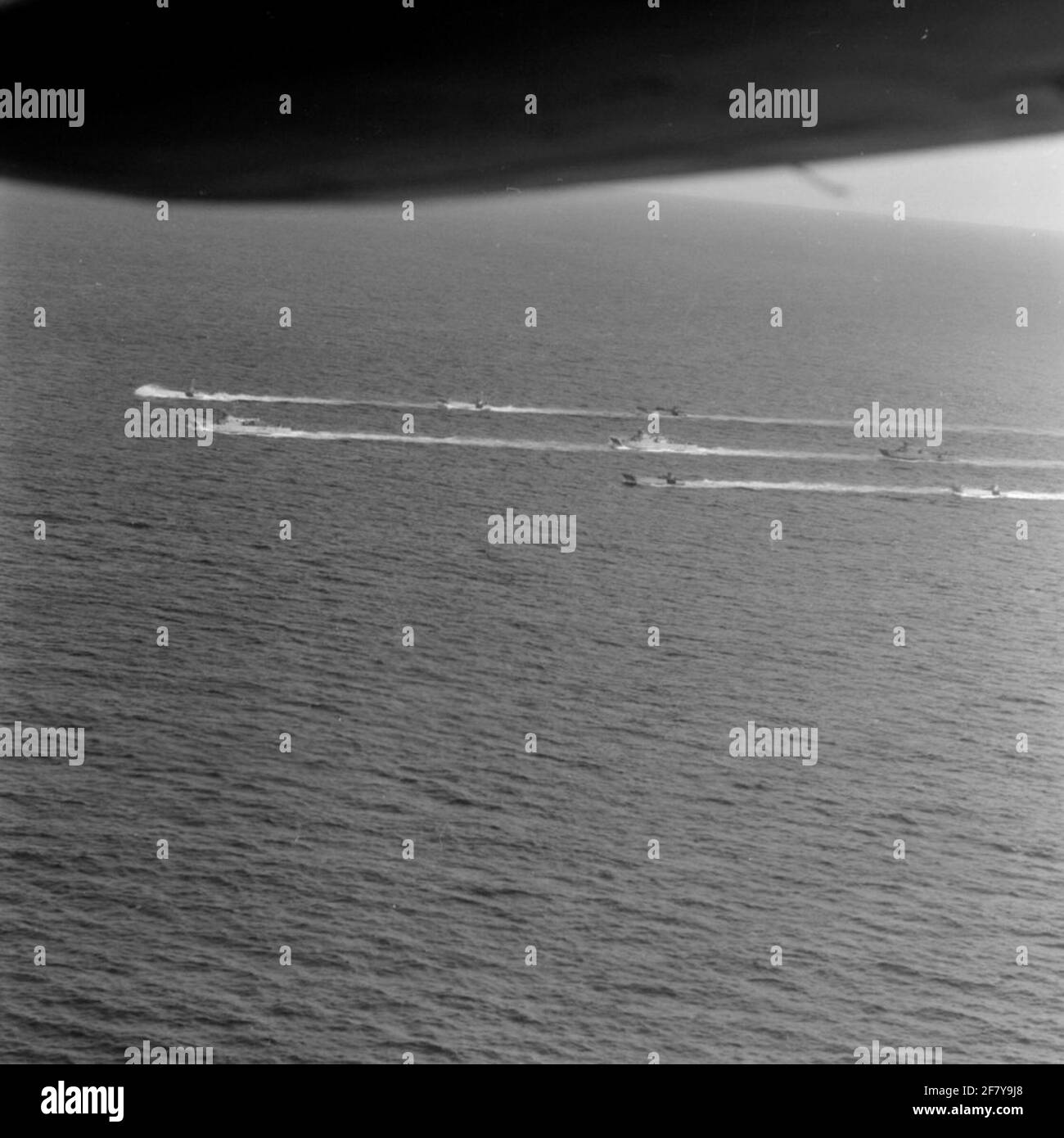 German mine sweeps and landing boats at sea Stock Photo - Alamy