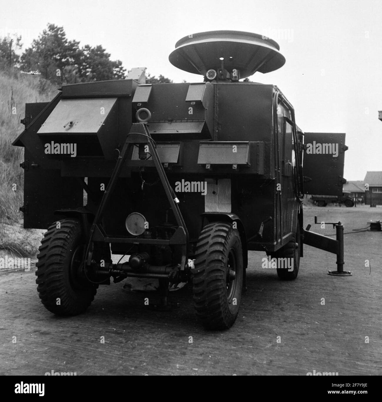Front of the trailer with the fire line radar AA 3MK7. This radar was ...