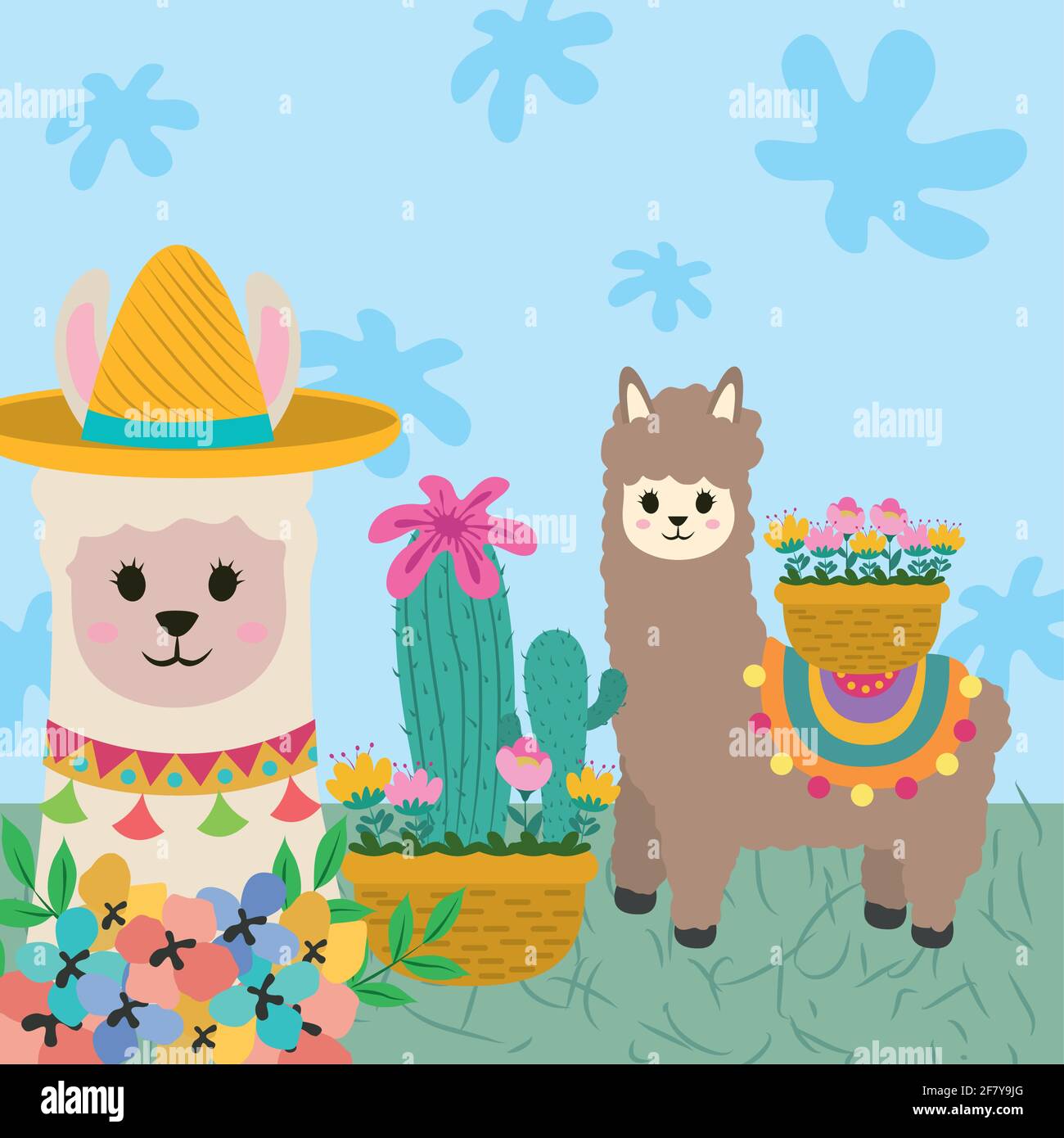 Llamas and cactus hi-res stock photography and images - Alamy