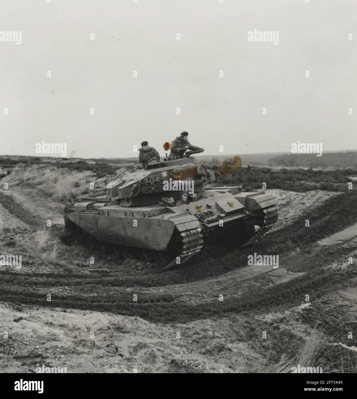 General Gypsum does exam for tank driver with the Centurion MK 5 Battle ...