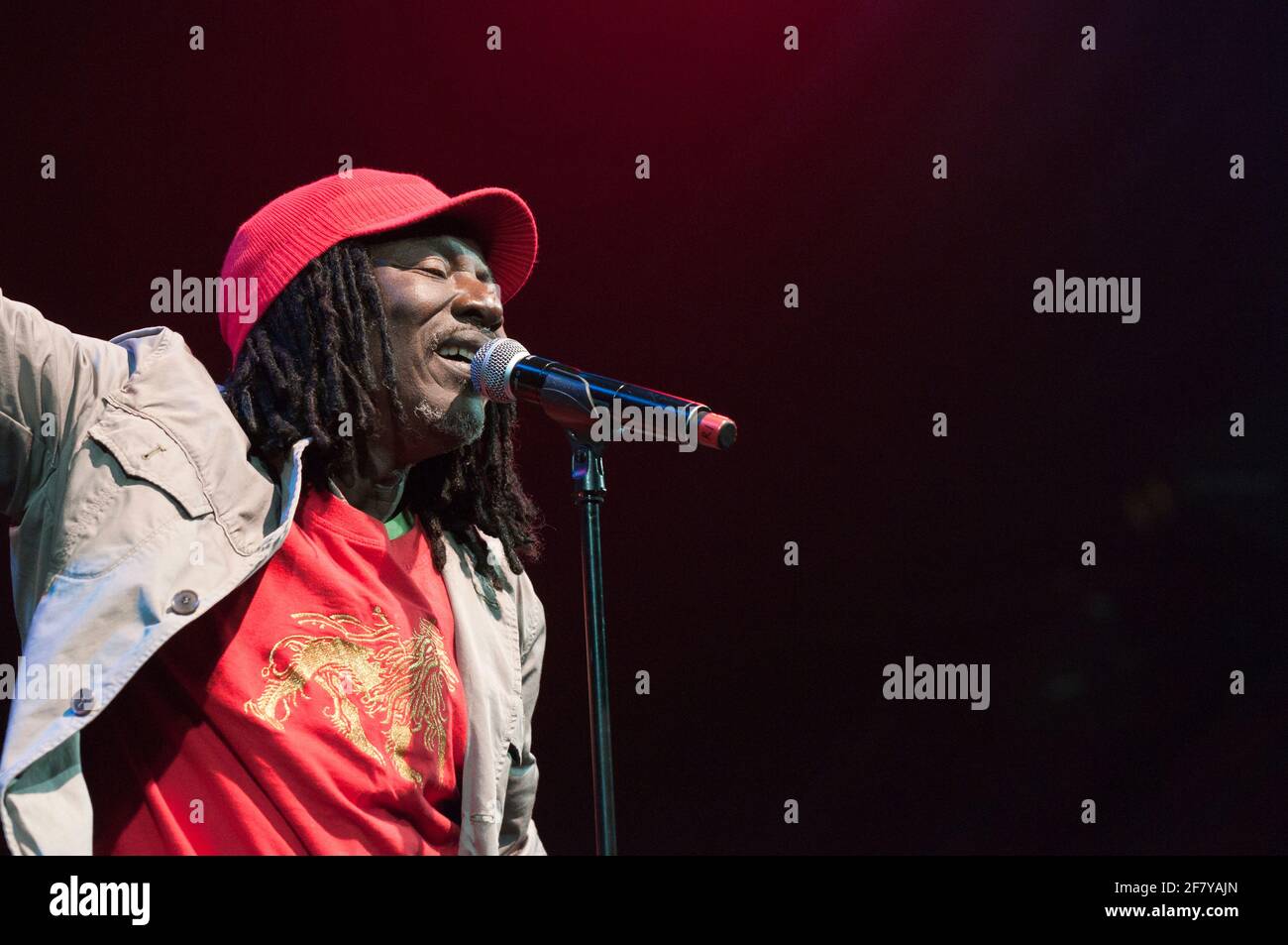 Ivorian reggae singer Alpha Blondy (Seydou Koné) performing at the ...