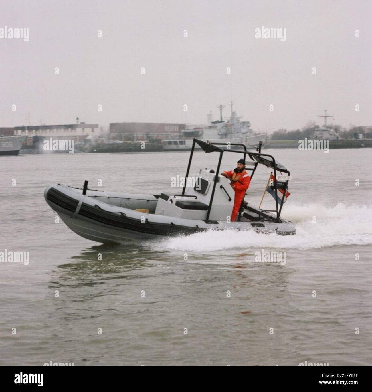 Transfer RIB (Rigid / Rapid Inflatable Boat) at the Port Authority in ...