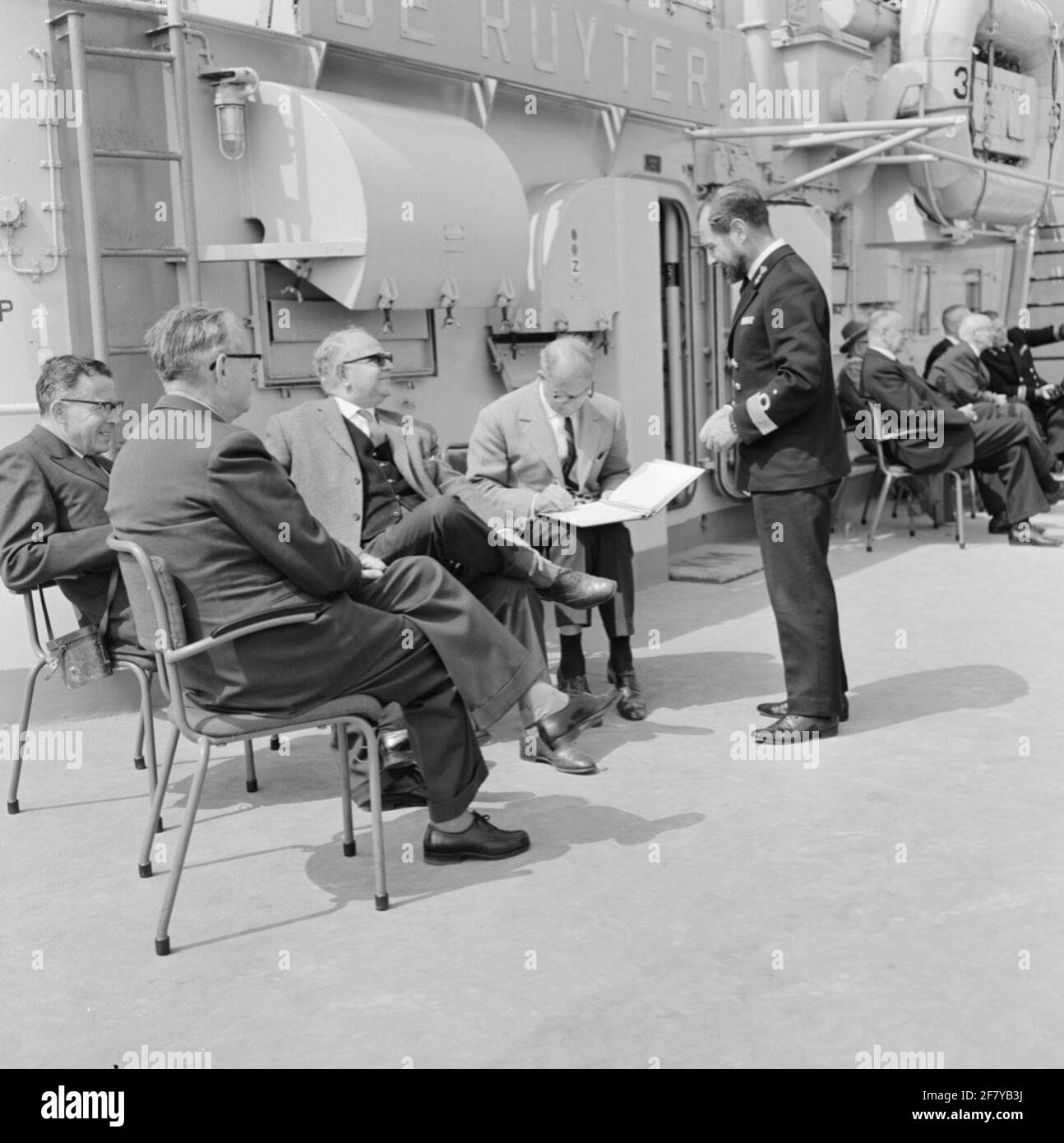 Members of the Council of State make a boat trip with the cruiser Hr.Ms ...