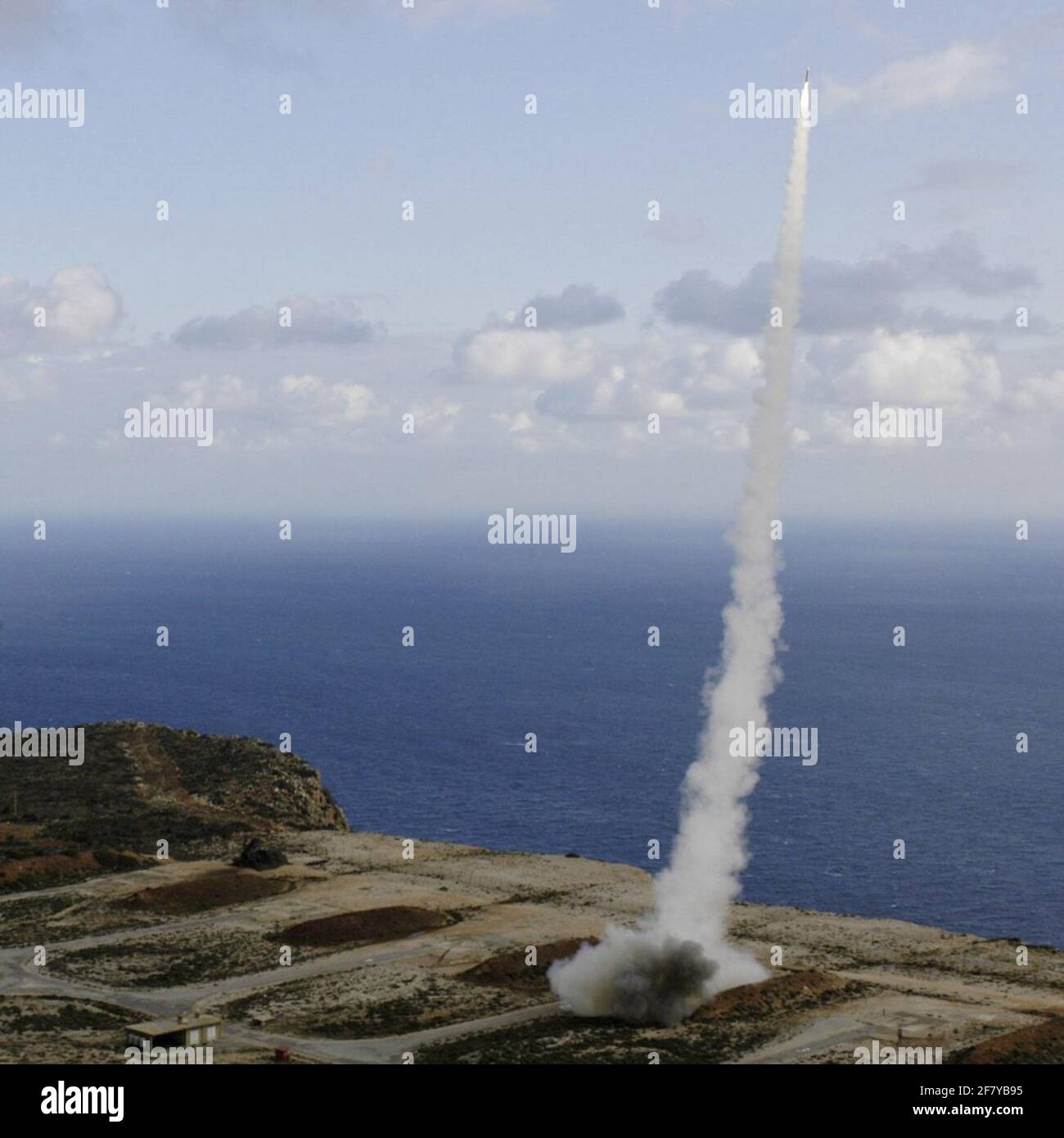 A patriot rocket is fired from the "NATO Missile Firing Installation ...