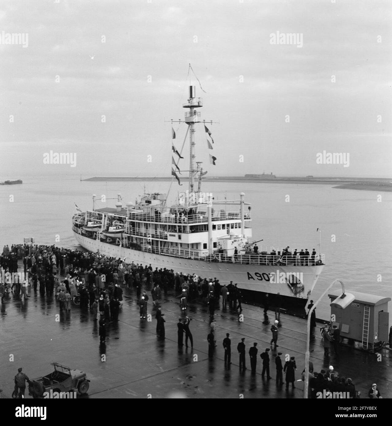 Arrival of the Hr.Ms integration vessel. Snellius (A 907) in Den Helder ...