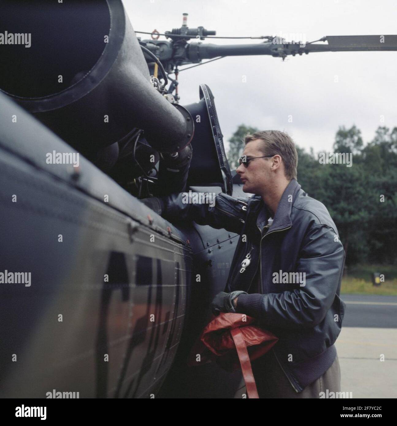 Kite inspects an Alouette III helicopter of 300 squadron. Image in ...