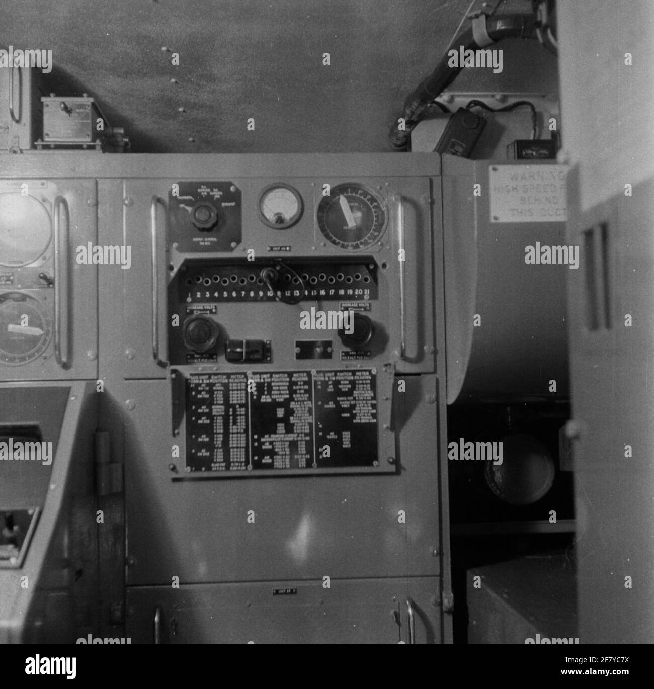Portion of the control panel of the fire line radar AA 3MK7. This radar ...