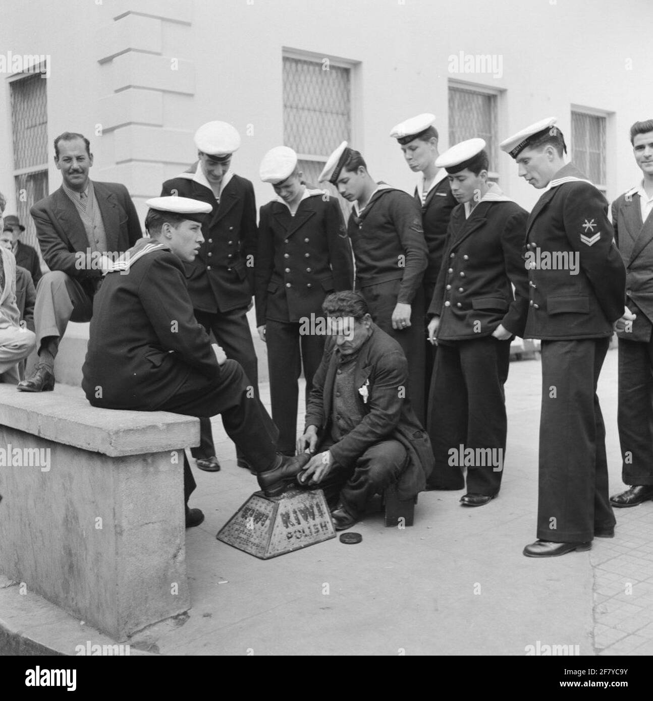 Passenger in Gibraltar by sailors of Practicesmal part 5, February 1956 ...