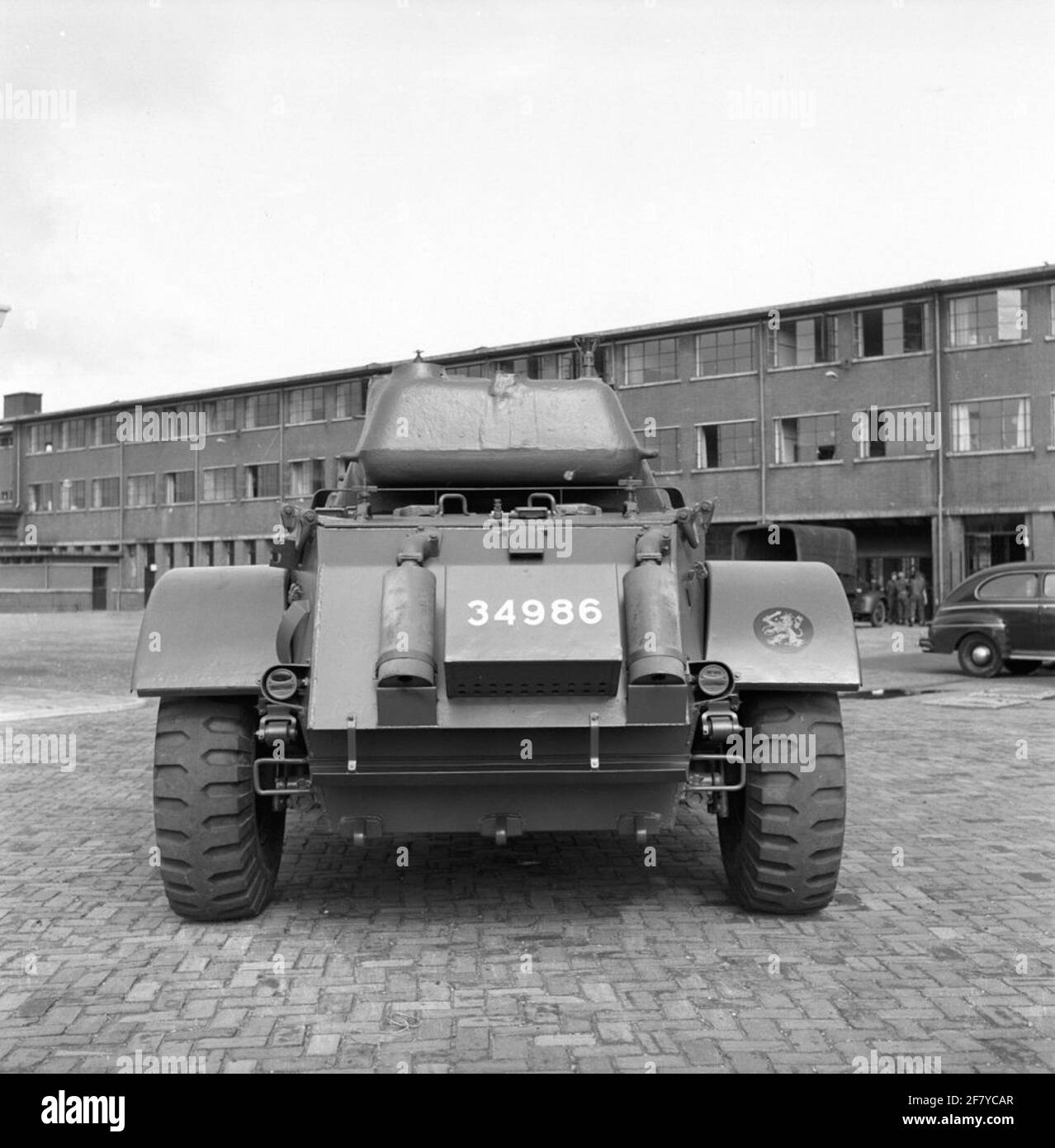 A staghound armored wagon. This reconnaissance vehicle, equipped with a ...
