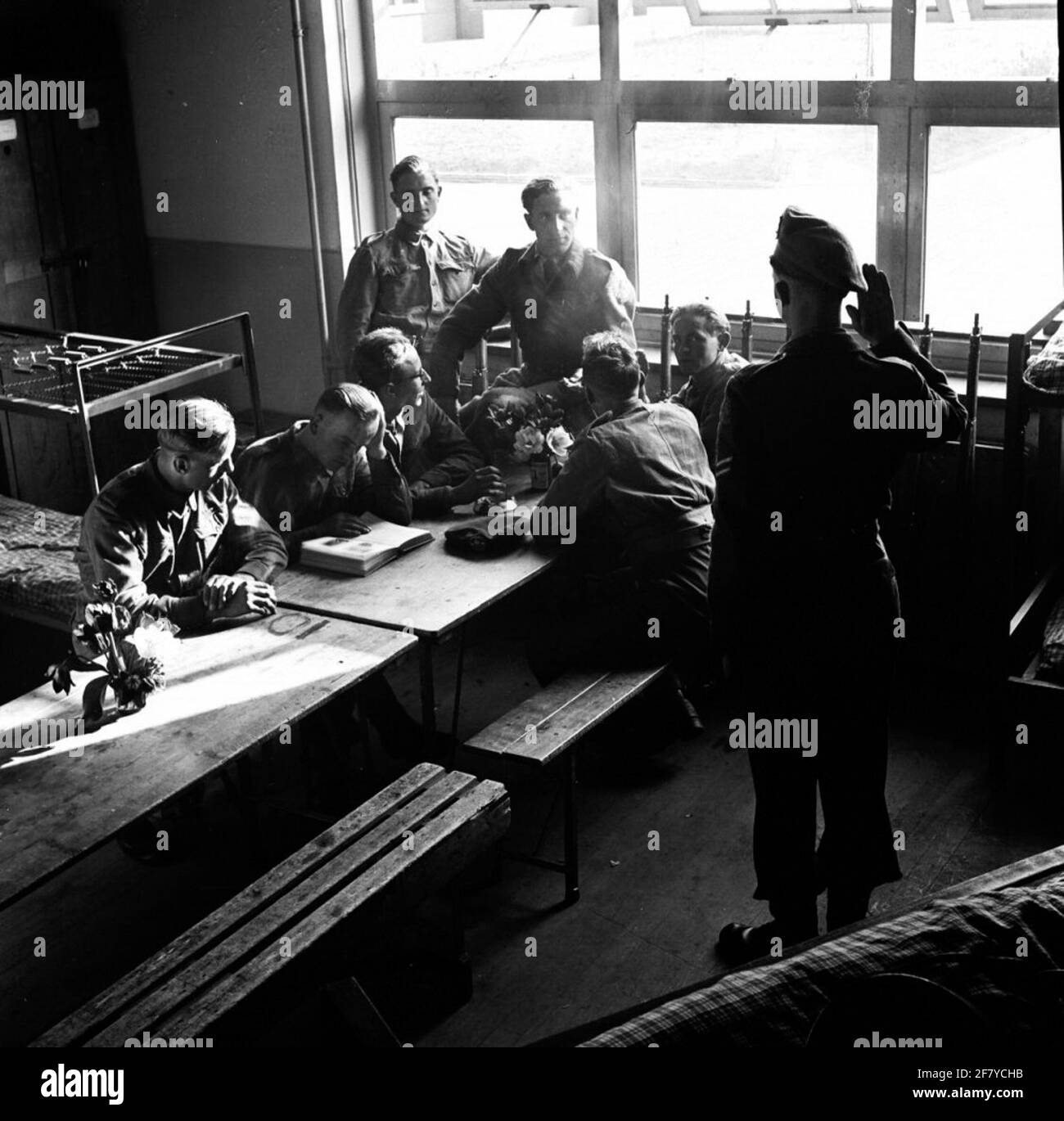 Men on the alloy chamber, where the weapon maintenance was also ...