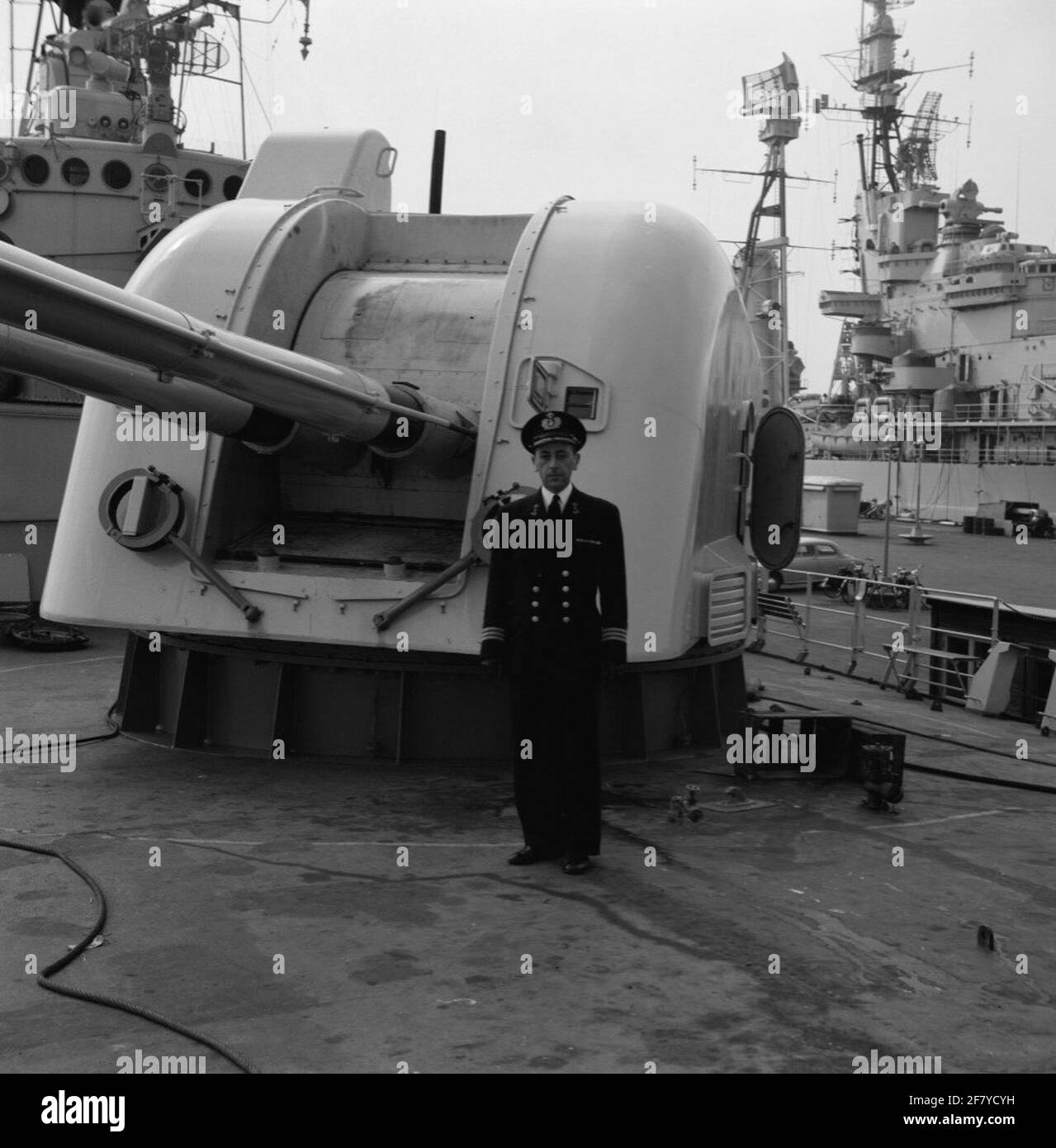 The commander of the submarine hunter Hr.Ms. Rotterdam (D 818) Captain ...