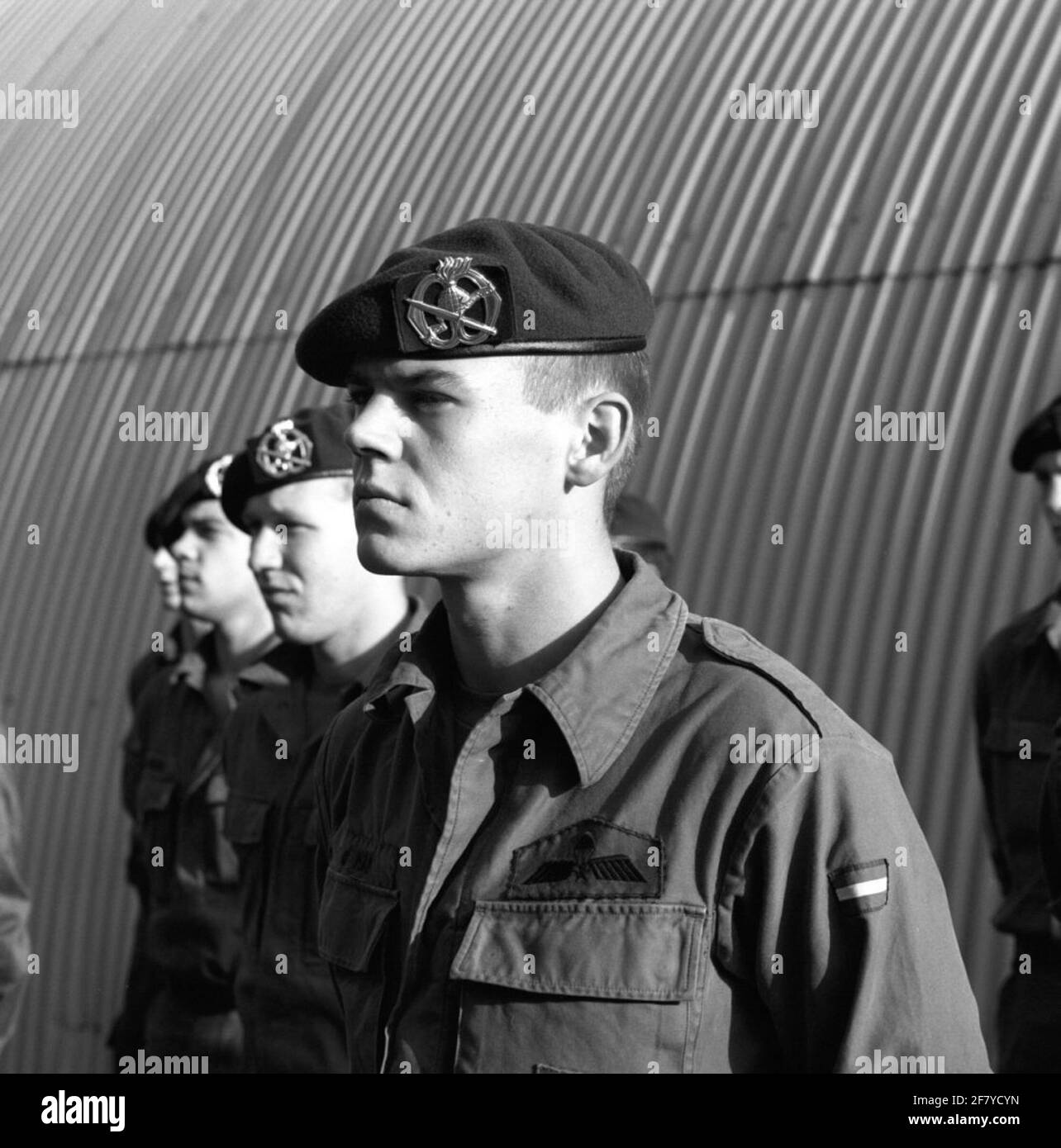 Soldiers of the command troops during an appeal. Conscripts during ...