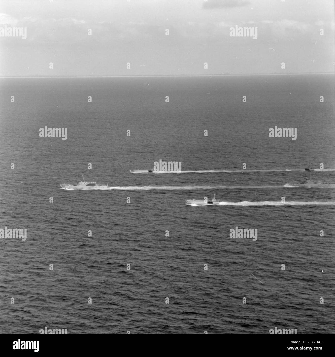 German mine sweeps and landing boats at sea Stock Photo - Alamy