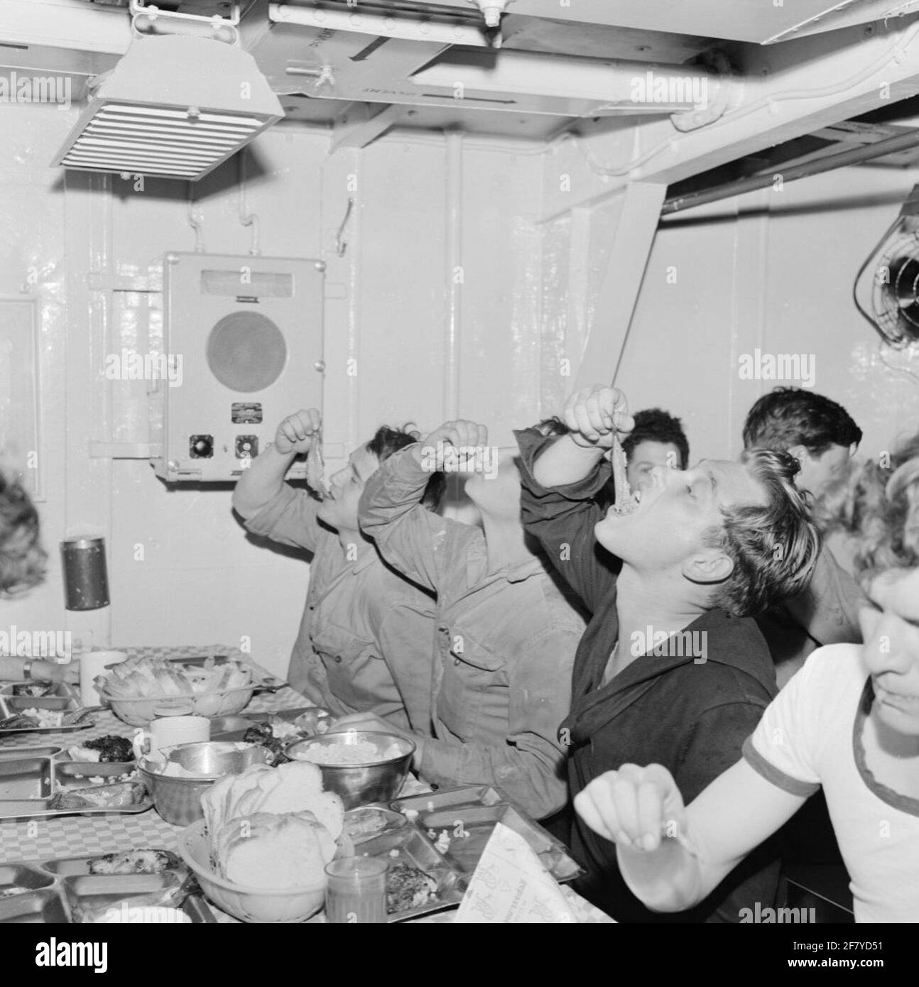 Fishing inspection in the North Sea with the frigate of predator class ...