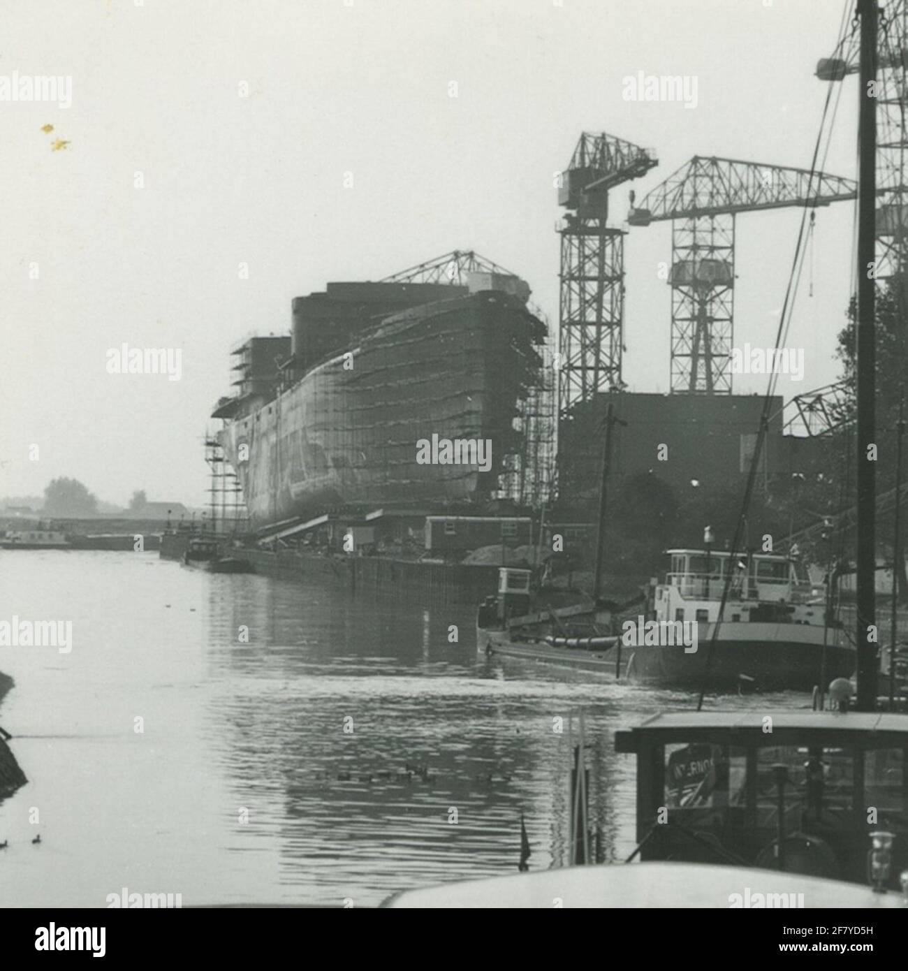 HR.MS supplies ship. Zuiderkruis, under construction at Verolme United Scheepswerf in ...
