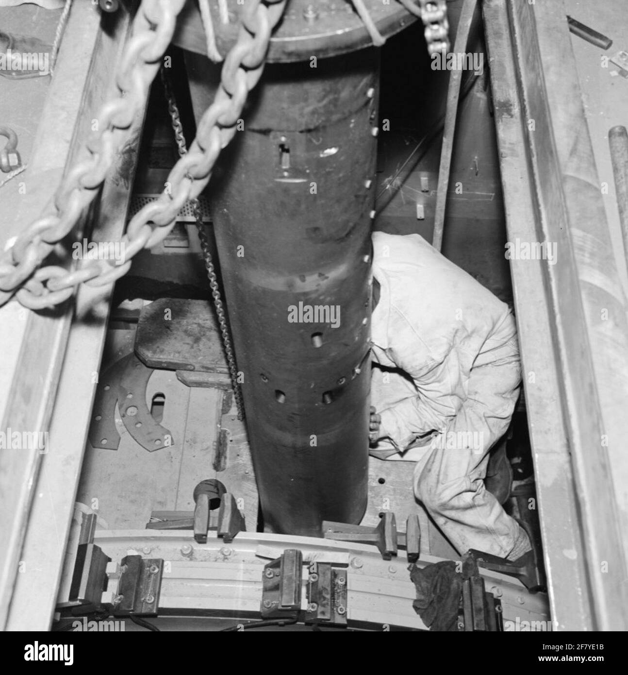 Photo made during the renovation of the cruiser Hr.Ms. The seven ...