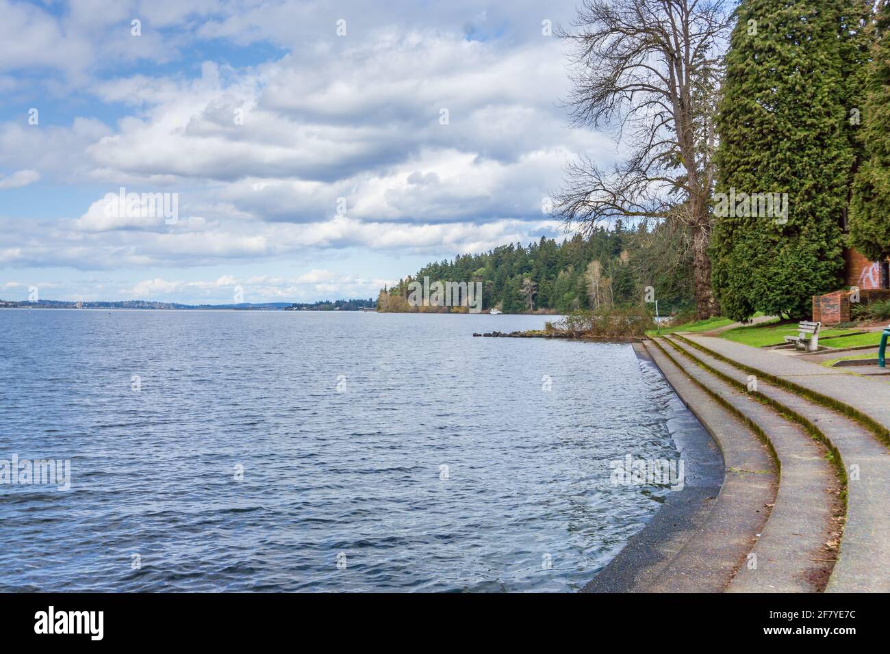 A view of Lake Washington from Seward Park Stock Photo - Alamy