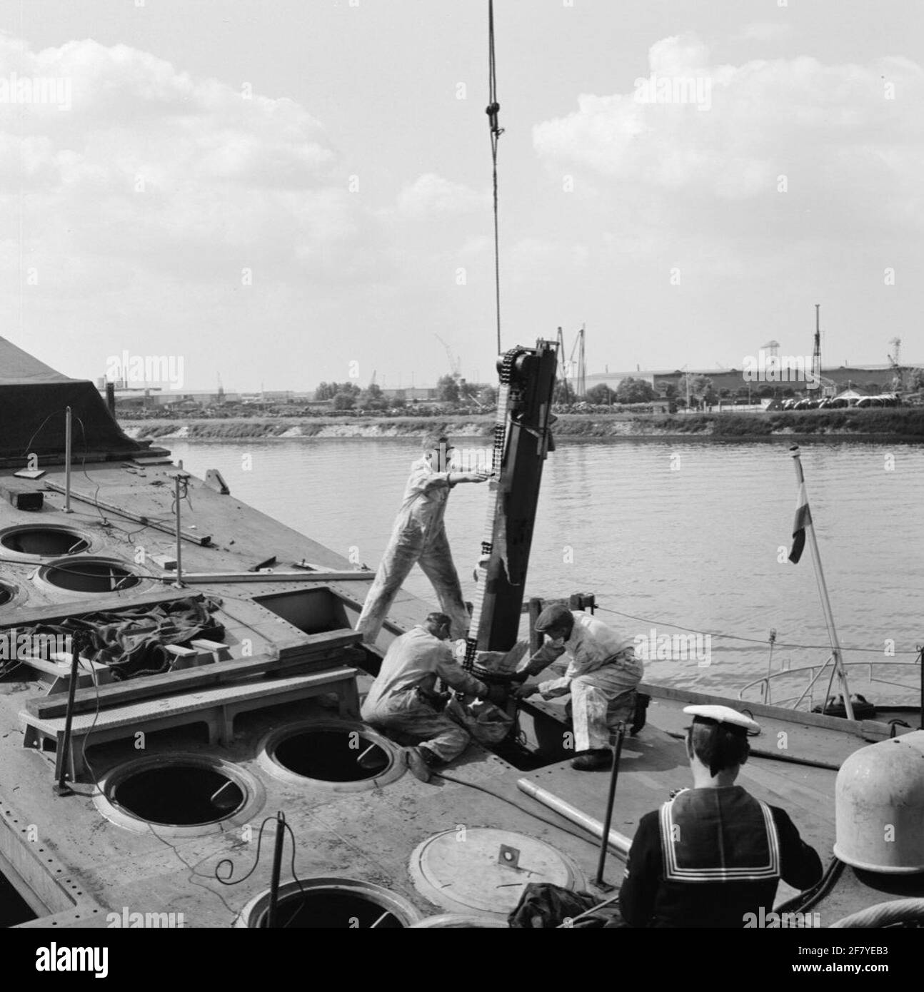 Photo made during the renovation of the cruiser Hr.Ms. The seven ...